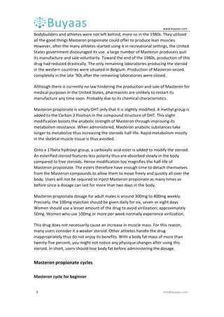 Masteron propionate or masteron enanthate which one is better for you | PDF