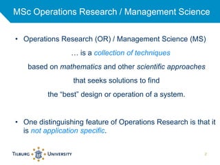 Master Operations Research and Management Science 2014 | PPTX