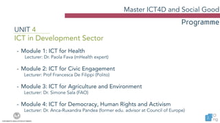 Master ICT for Development and Social Good | PPT