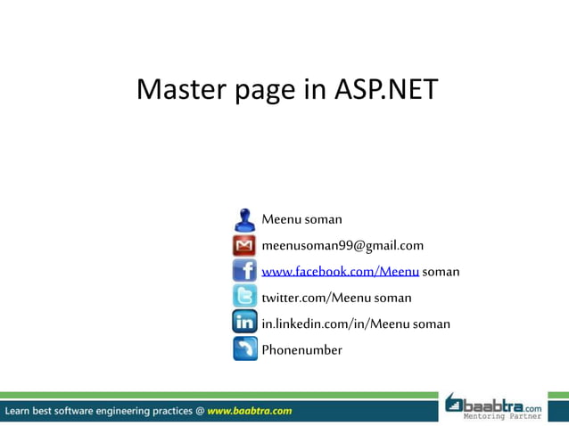 Master page in asp.net