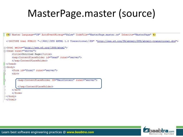 Master page in asp.net