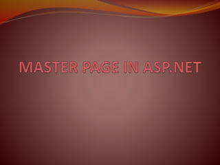 Master page in Asp.net