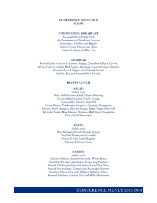 Masterpiece caterers conference menus | PDF