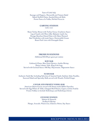 Masterpiece caterers reception menus | PDF