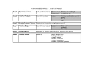 Masterpiece Sentences | XLS