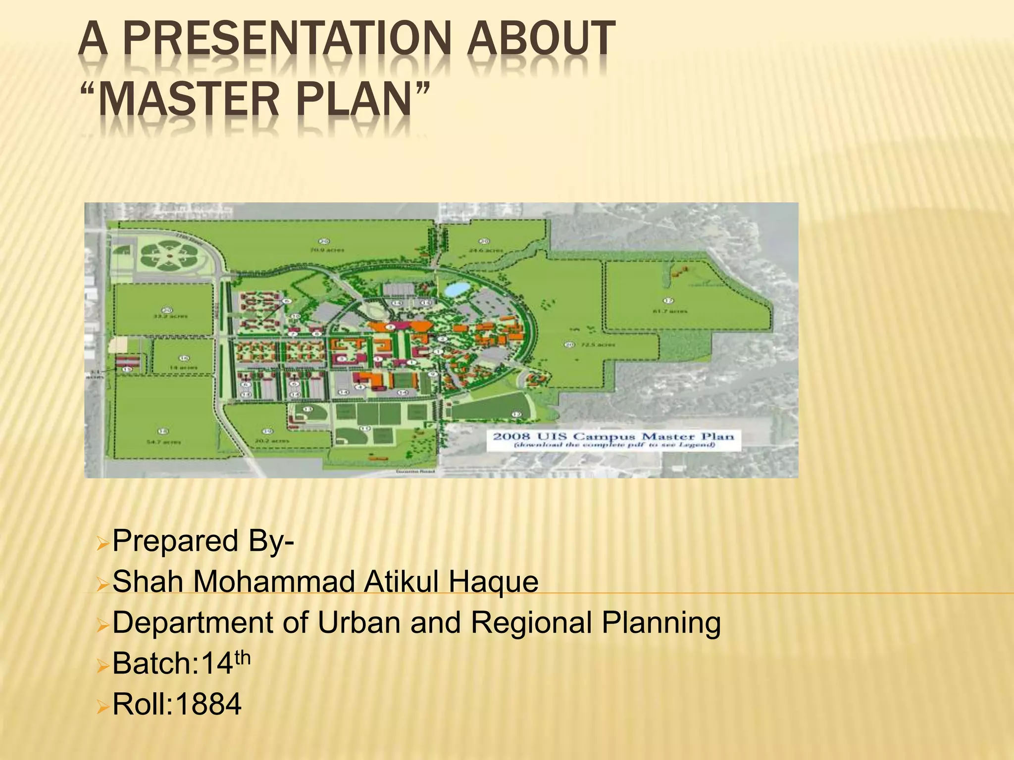 Master plan (Town Planning) | PPTX