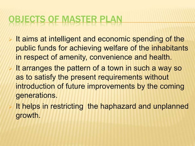 Master plan (Town Planning) | PPTX | Developmental Sites | Real Estate
