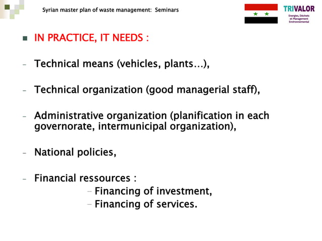 SWM Master plan in Syria | PDF | Environmental Services Industry ...