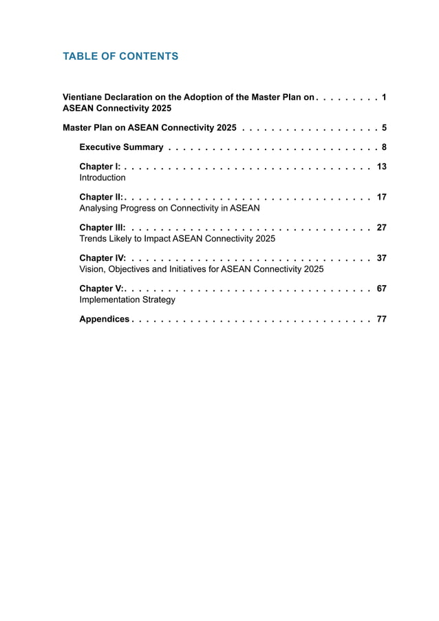 Master Plan ASEAN Connectivity 2025 | PDF | Asia Travel | Travel Locations