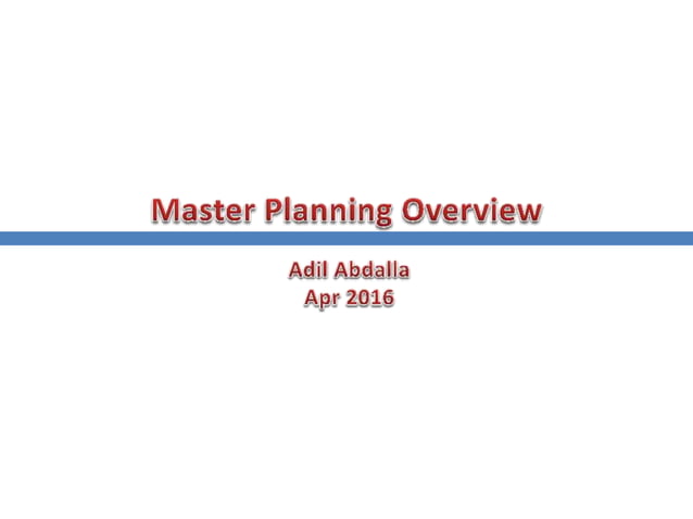 Master plan evolution | PPT