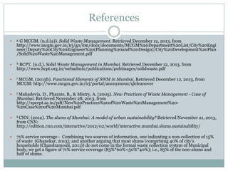Master plan for Solid Waste Management in Mumbai, India | PPTX