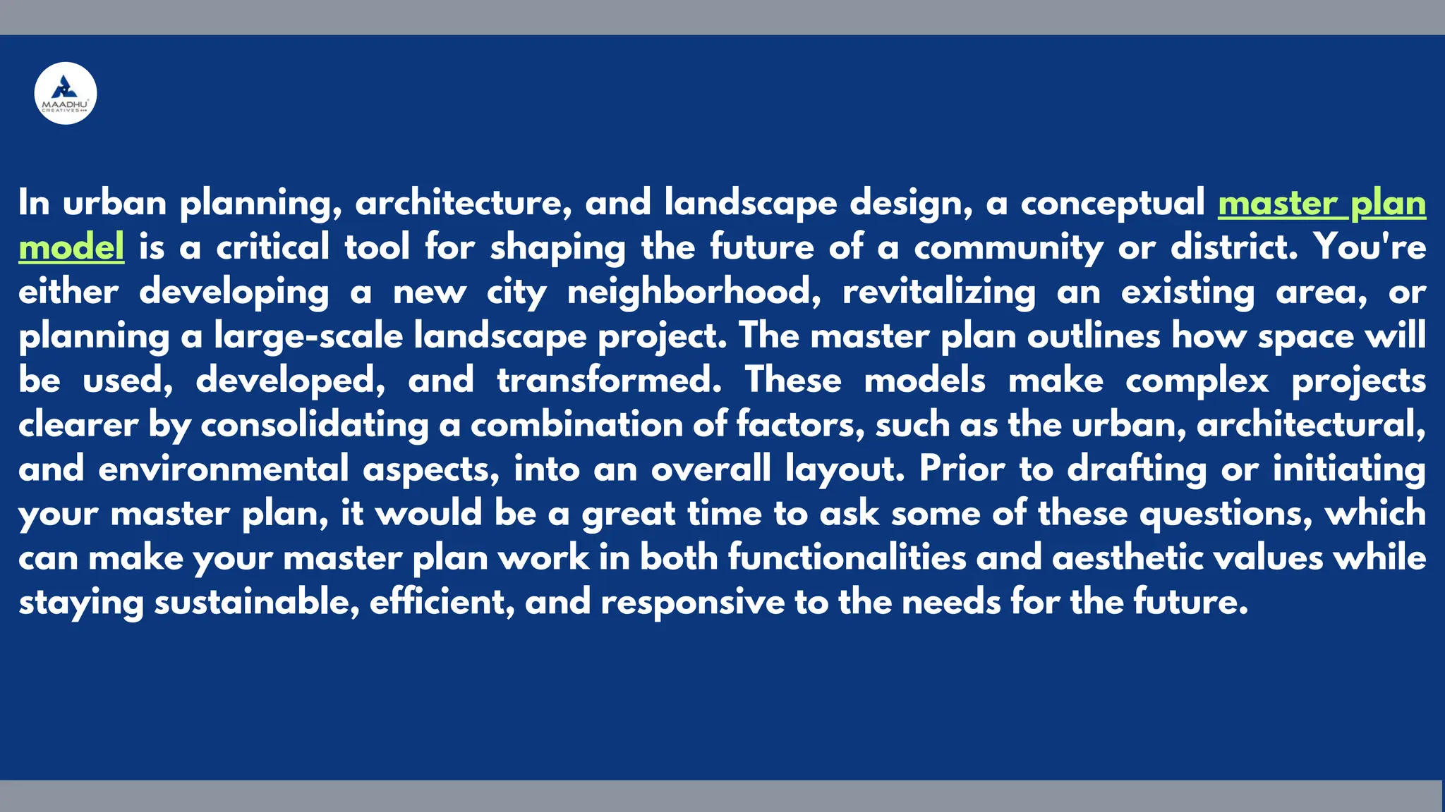 Master Plan Model Key Questions to Ask Before You Begin | PDF