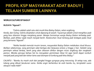 Master plan KSPO of baduy and old banten | PPT