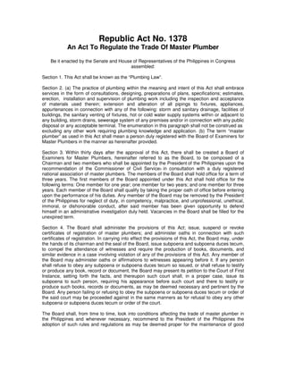 Master plumbing law | PDF
