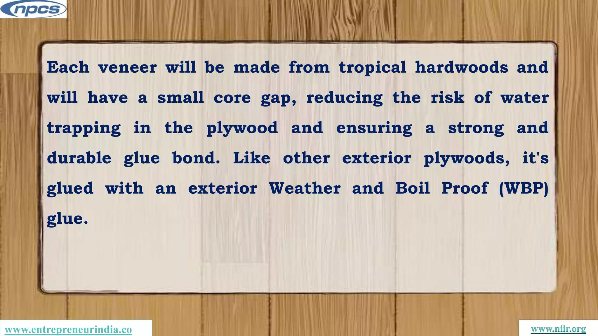 A complete Business Plan for Setting up Ply Board from Poplar ...