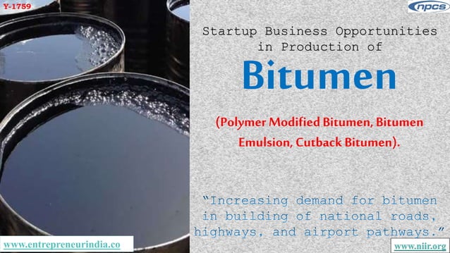 Startup Business Opportunities in Production of Bitumen (Polymer ...