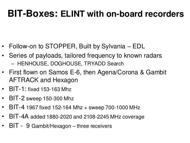 SIGINT Collection • ELINT and