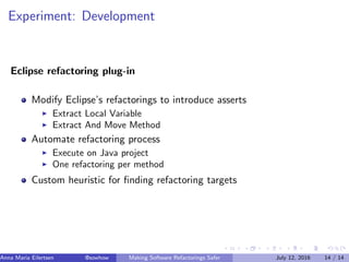 Making Software Refactorings Safer | PDF | Web Development | Internet
