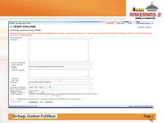PENERBITAN ISSN DAN FOKUS DAN RUANG LINGKUP JURNAL | PDF