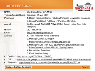 PENERBITAN ISSN DAN FOKUS DAN RUANG LINGKUP JURNAL | PDF