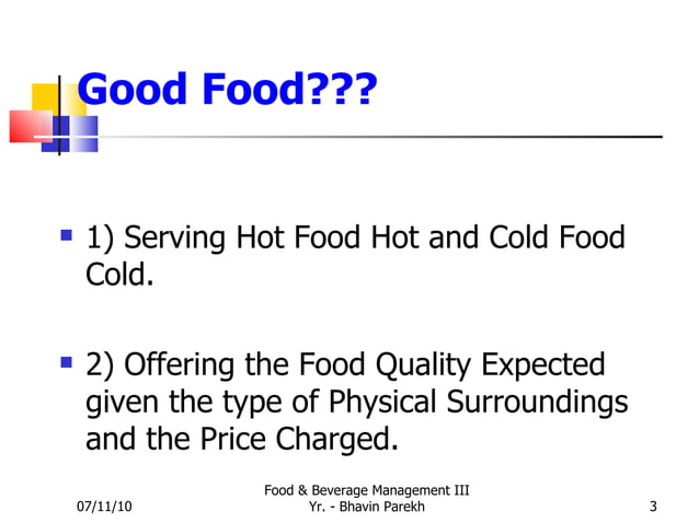 Standard Recepies, Standard Specifications, Yield Analysis | PPT ...