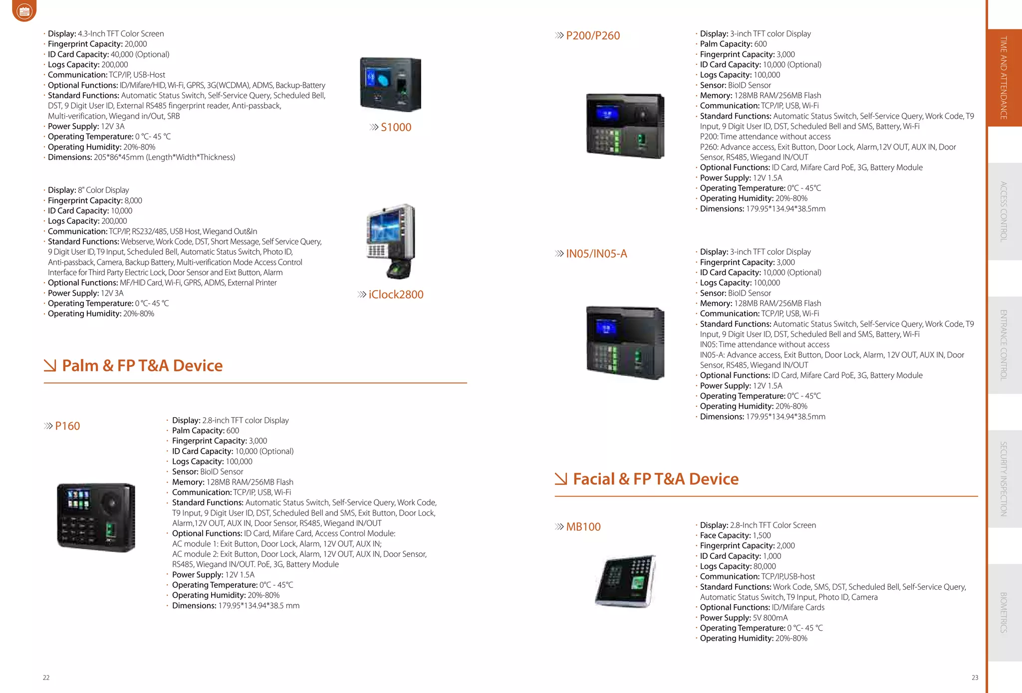 Latest Main Product line from ZKTeco | PDF
