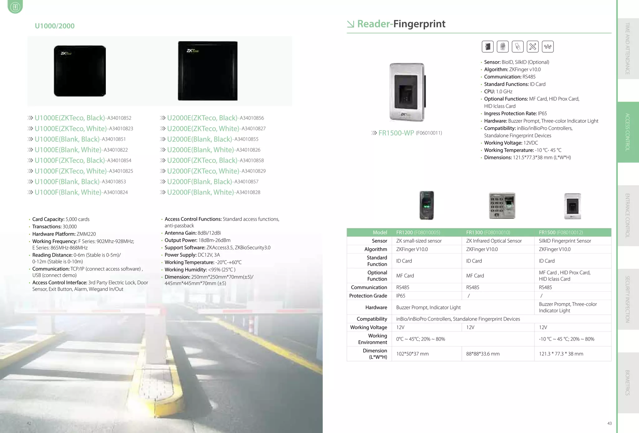 Latest Main Product line from ZKTeco | PDF