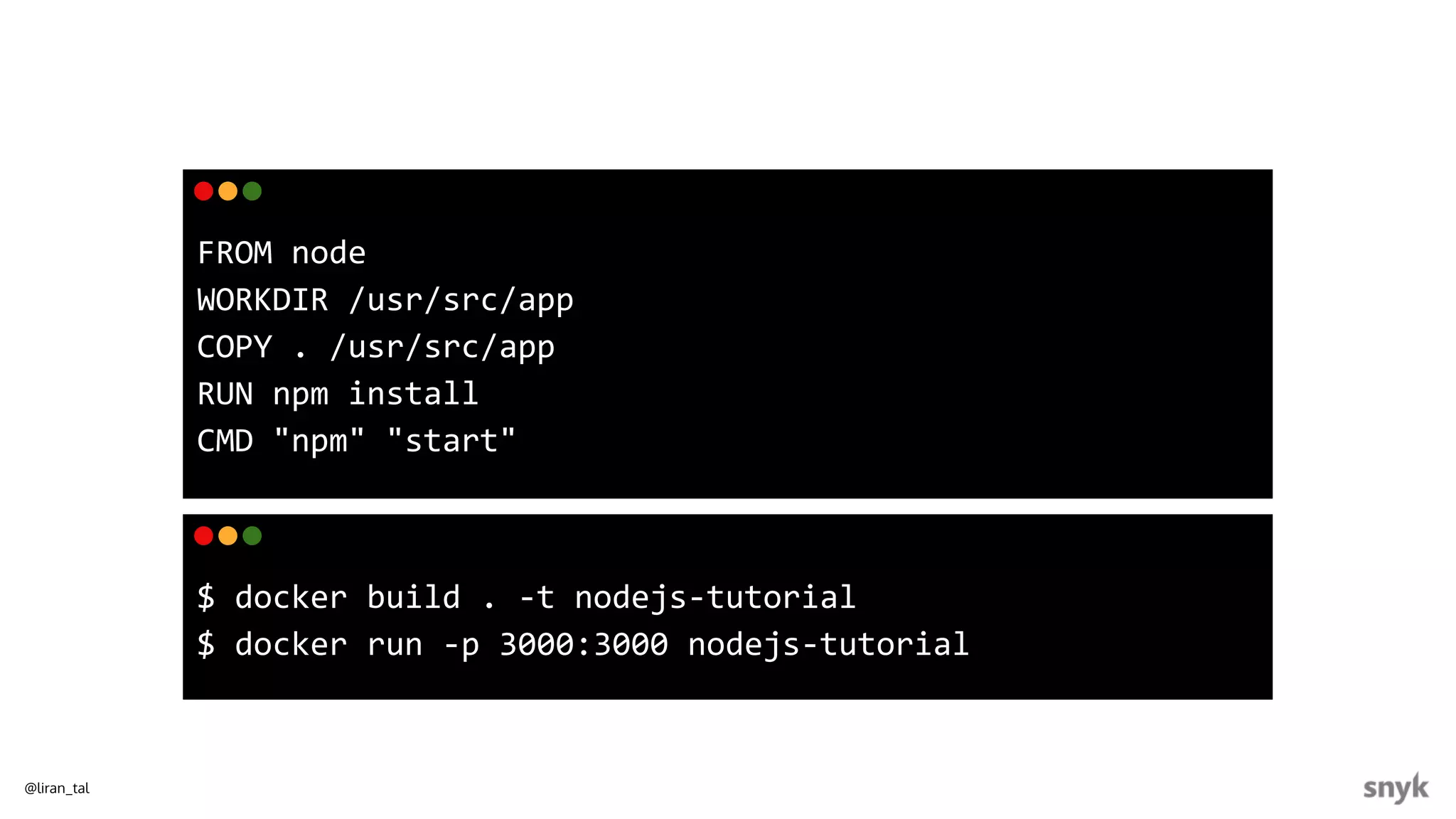 "Master production-grade best practices to build your Node.js Docker images", Liran Tal | PPT