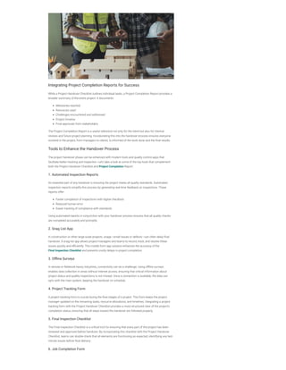 Master Project Delivery with Handover Checklists | PDF