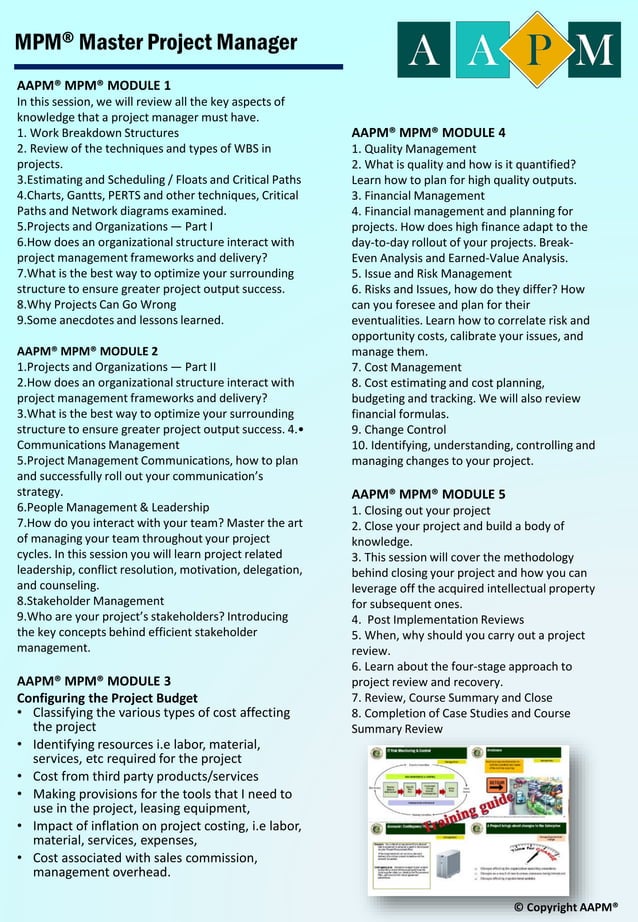 MPM Master Project Manager - contact sysenegacademy@gmail.com