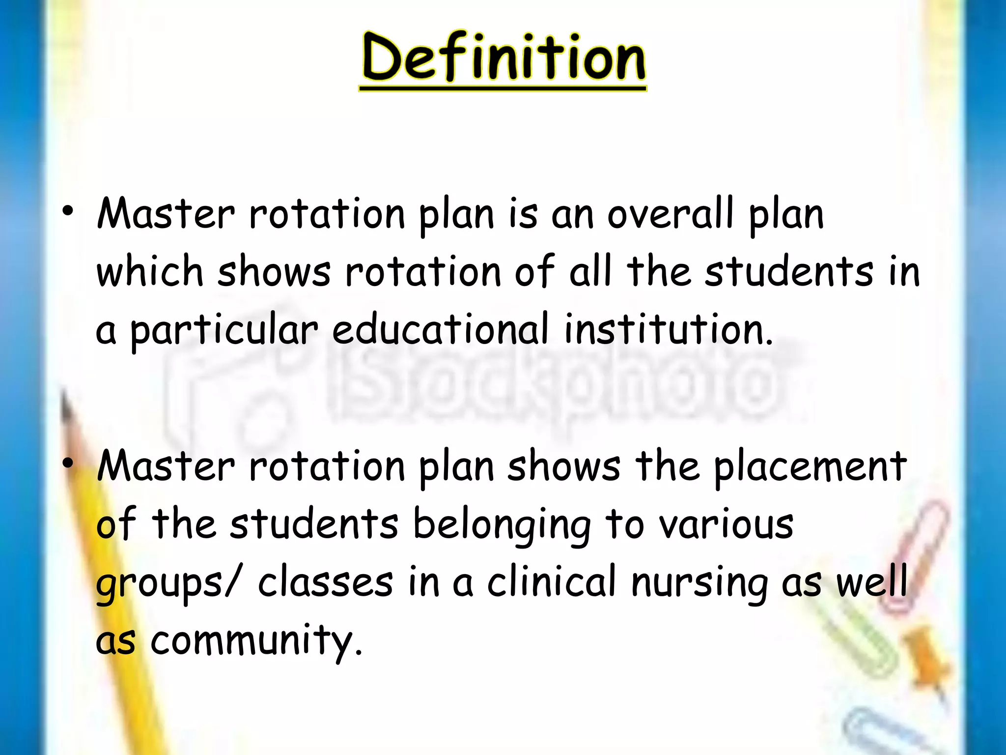 Master rotation plan | PPT