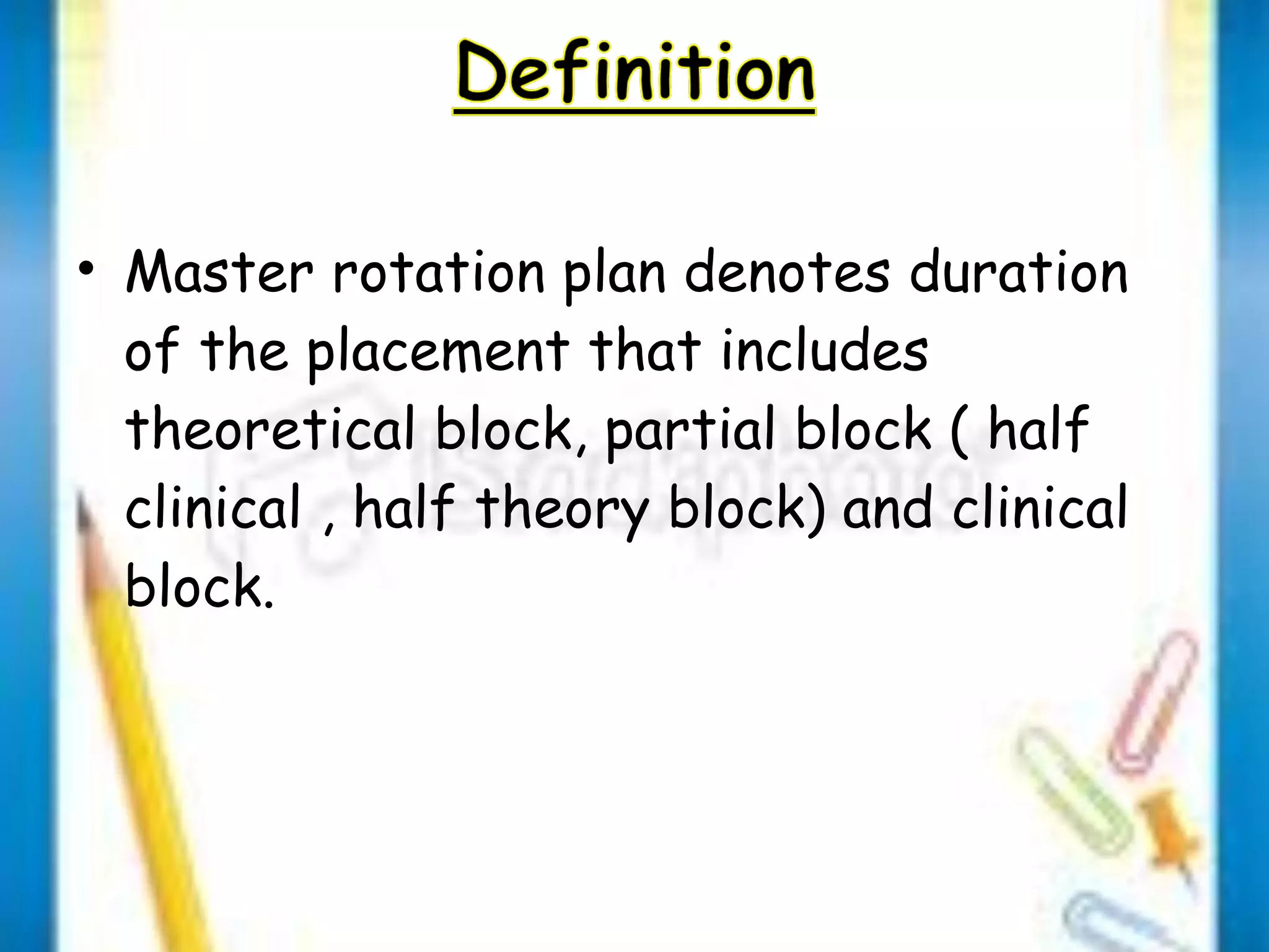 Master rotation plan | PPT