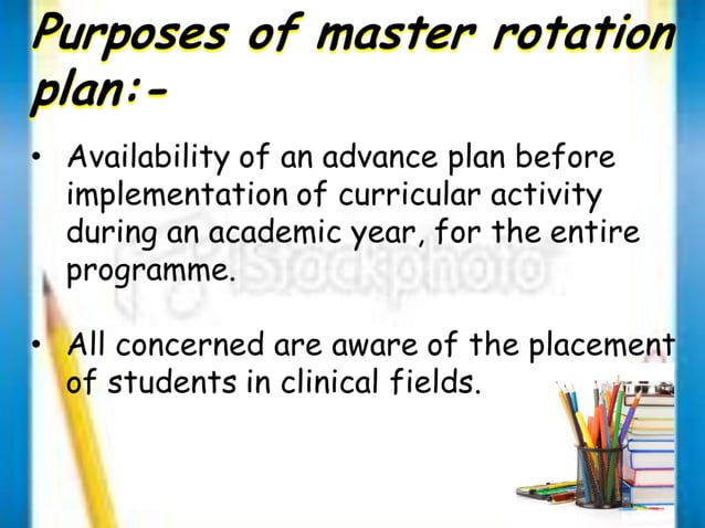 Master rotation plan | PPT