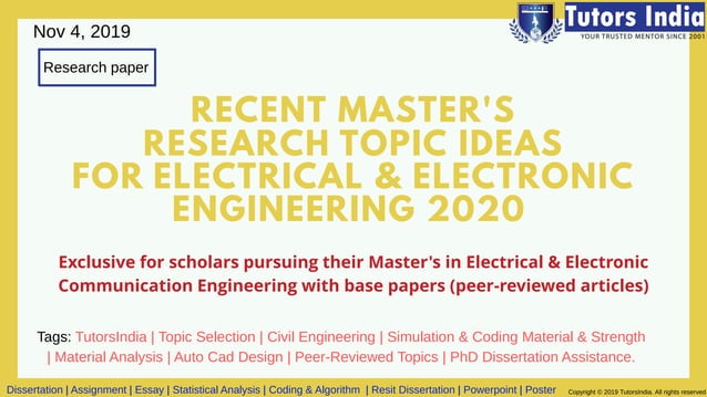 Recent Master’s Research Topic Ideas for Electrical and Electronics ...