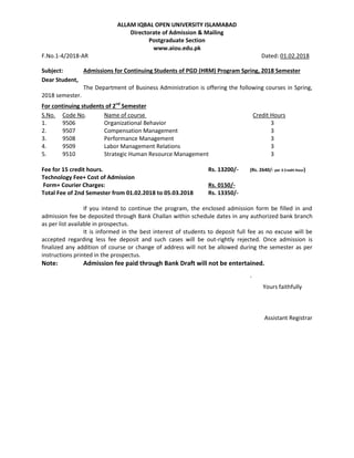 AIOU : B.ED , M.ED AND MA EDUCATION PROGRAM | PDF