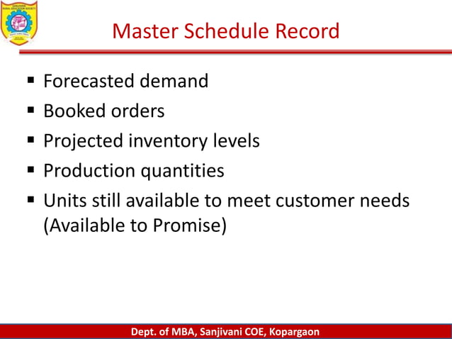 OPERATIONS MANAGEMENT - Master Production Scheduling | PPTX