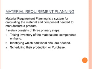 Master Scheduling and Material Requirement | PPTX
