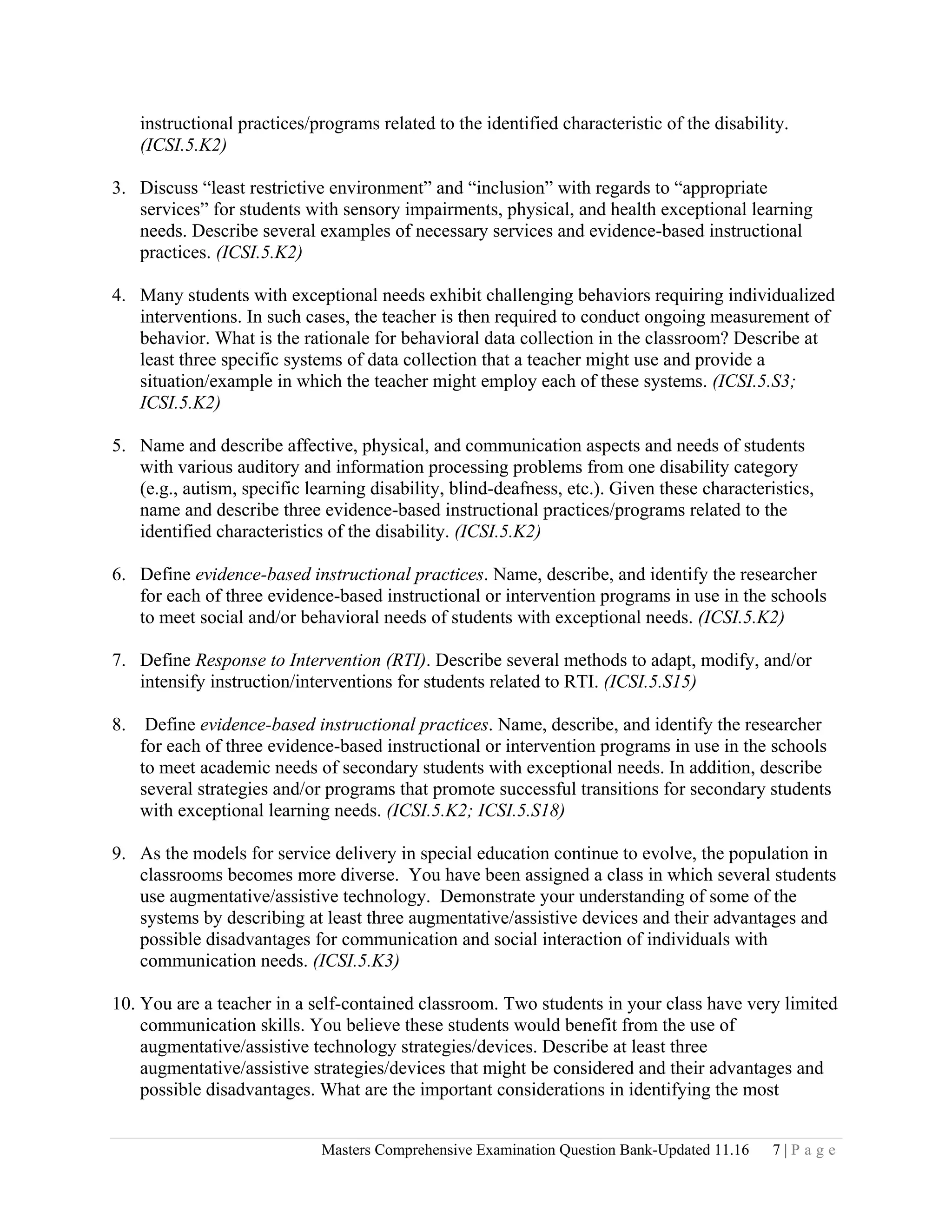 MastersCompExamStudyGuide.pdf | Special Education | Education