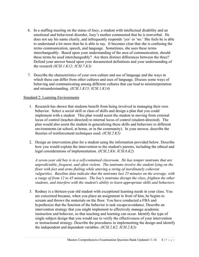 MastersCompExamStudyGuide.pdf | Special Education | Education