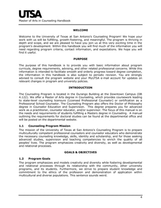 Masters Counseling Handbook | PDF