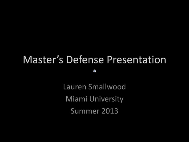 Master's defense presentation | PPT