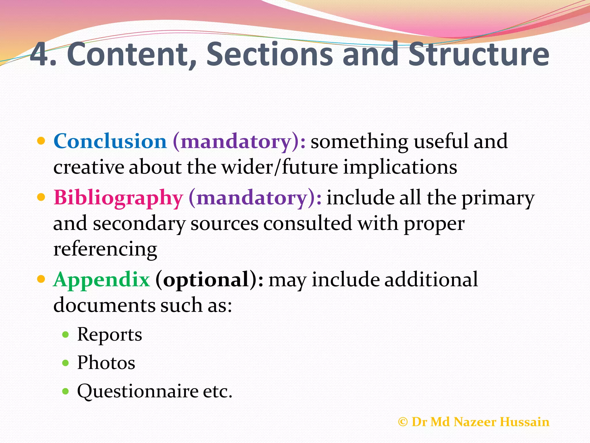 Master's Dissertation Guidelines by Dr Md Nazeer Hussain | PPTX