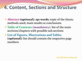 Master's Dissertation Guidelines by Dr Md Nazeer Hussain | PPT