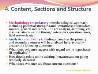 Master's Dissertation Guidelines by Dr Md Nazeer Hussain | PPT