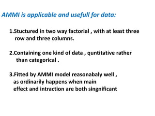 use of ammi model for stability analysis of crop. | PPTX