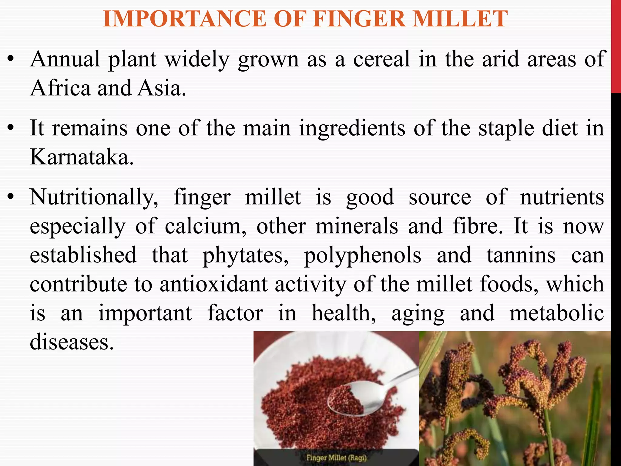 Nutritional and Medicinal benefits of millets | PPTX