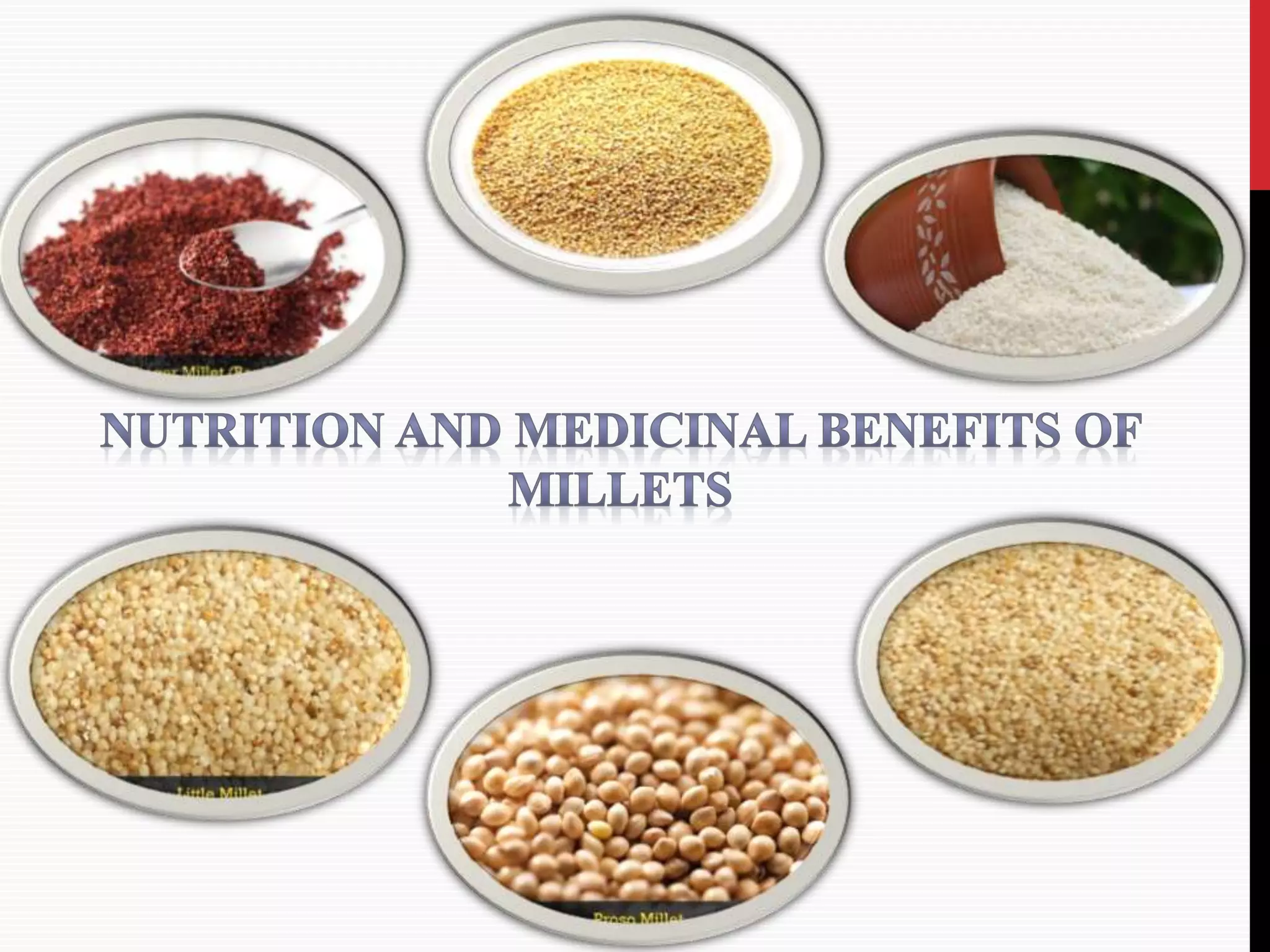 Nutritional and Medicinal benefits of millets | PPTX