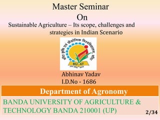 Master Seminar on Sustainable Agriculture | PPTX