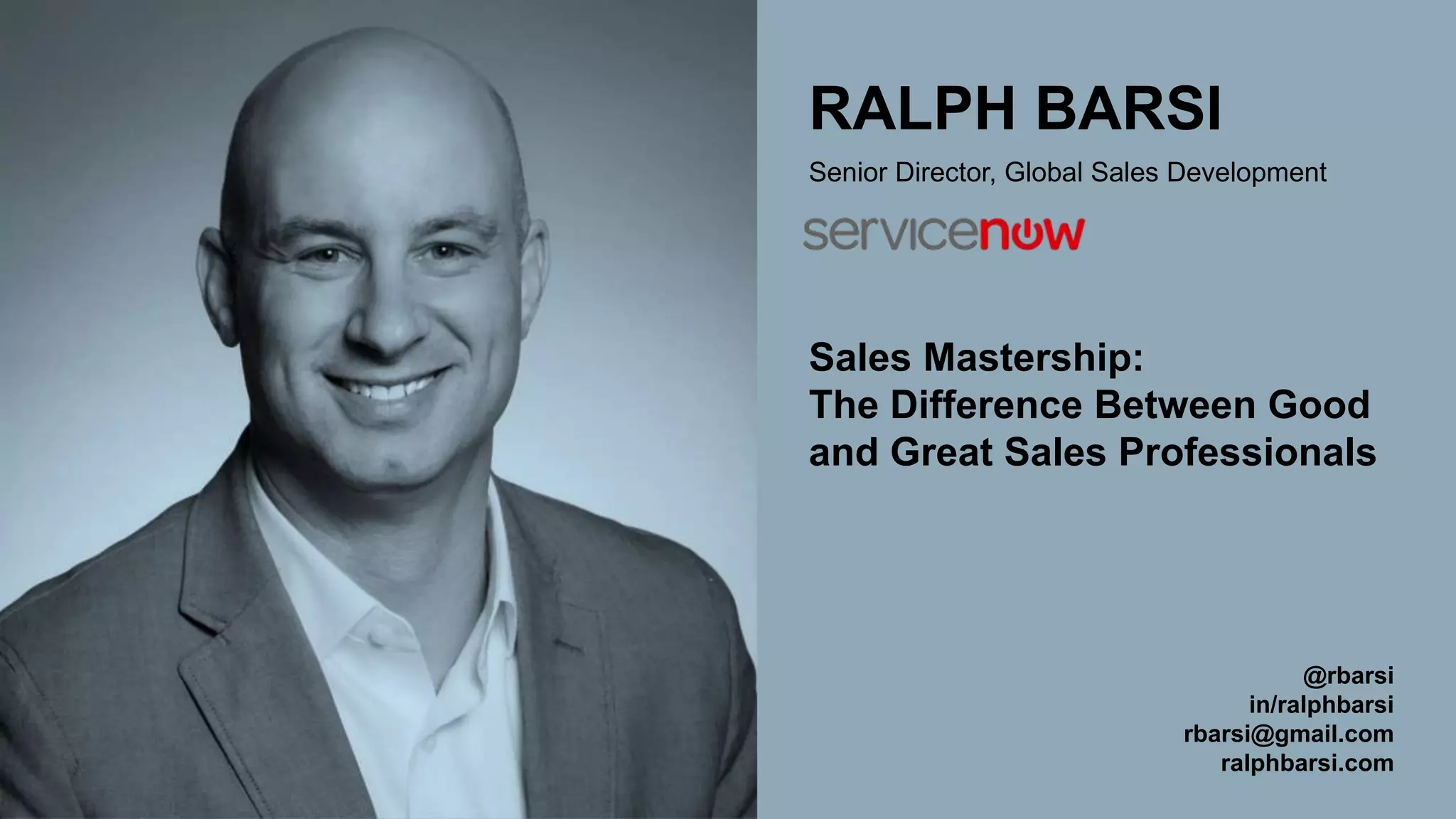 Sales Mastership: The Difference Between Good and Great Sales Professionals | PPTX