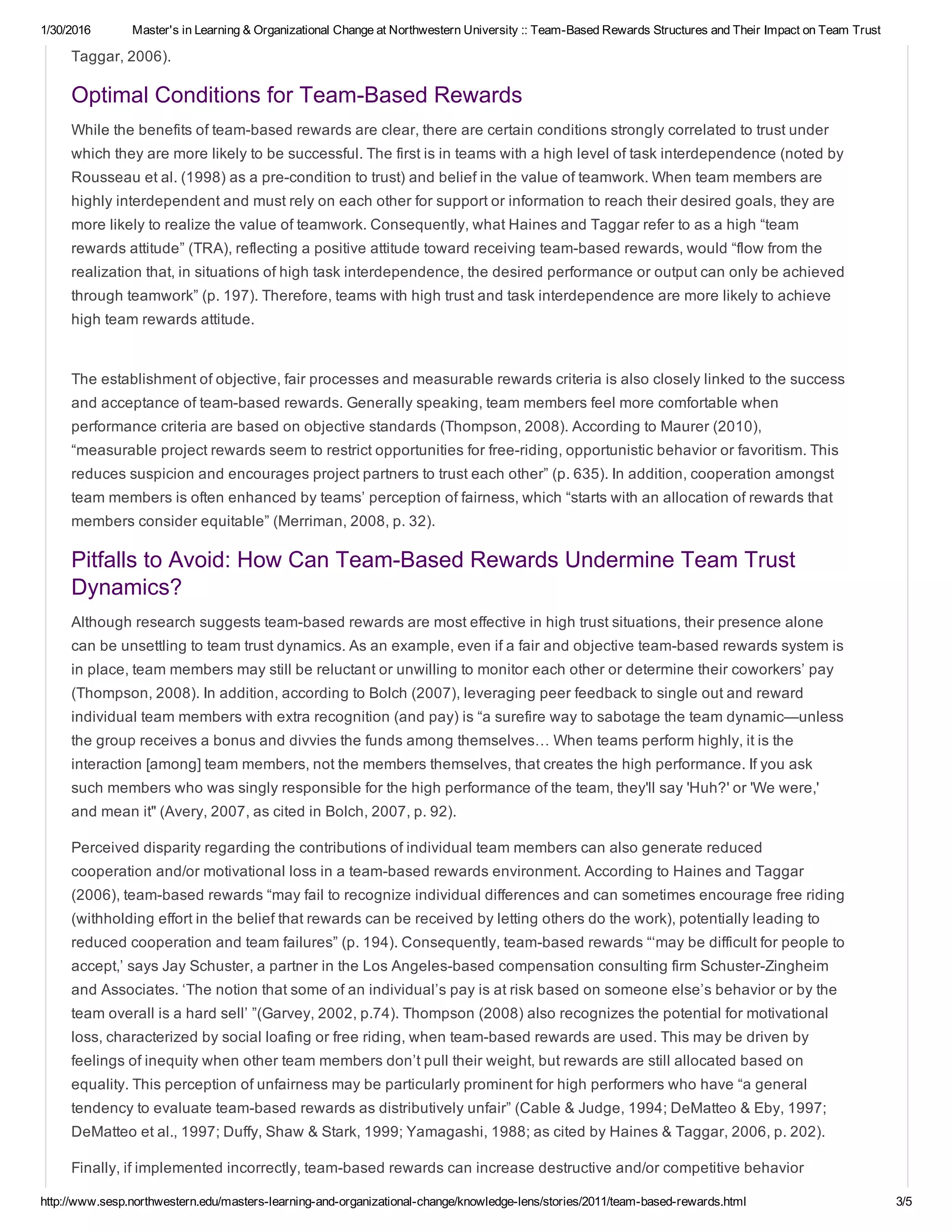 team-based rewards structures and their impact on team trust | PDF